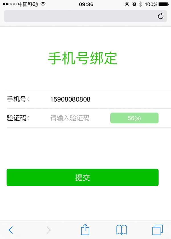 Html5手机绑定获取验证码特效